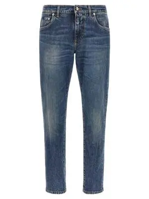 Dolce & Gabbana Logo Plaque Jeans - Blue