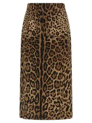 DOLCE & GABBANA Dolce & Gabbana 'Leo' Animal Print Longuette Skirt
