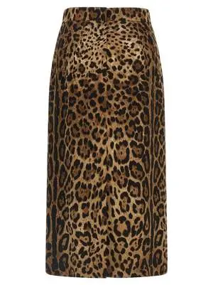 Dolce & Gabbana Leo' Animal Print Longuette Skirt