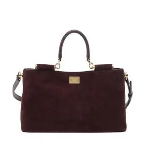 Dolce & Gabbana Medium Suede Vittoria Handbag - Red
