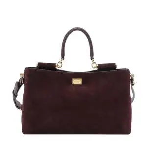 Dolce & Gabbana Medium Suede Vittoria Handbag - Red