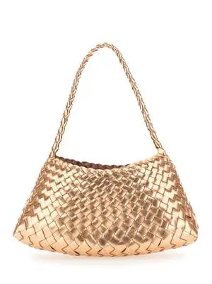 DRAGON DIFFUSION Dragon Diffusion Women 'Rossana' Brown Shoulder Bag With Flared And Woven Design In Leather For Women