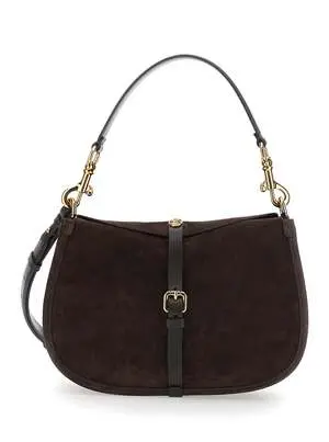 Etro Pony' Medium Shoulder Bag With Interchangeable Strap And Handle In Suede For - Brown