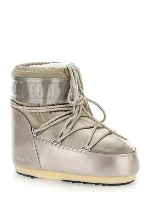 Moon Boot Metallic Logo Print Tech Fabric Snow Boots - Multicolor