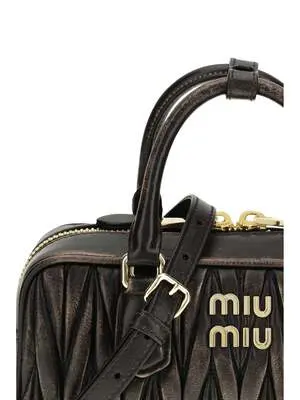 Miu Miu Arcadie Quilted Nappa Leather Satchel Handbag