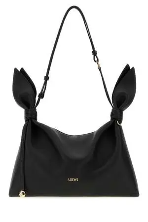 Loewe Leather Medium Scarf Shoulder Bag - Black