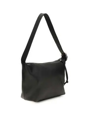 Loewe Medium Loop Hobo Bag In Grained Calfskin - Black