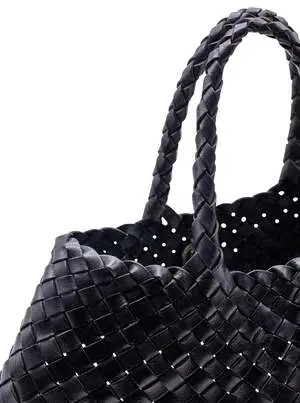 Dragon Diffusion Santa Croce Woven Leather Handbag - Black