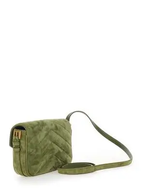 Saint Laurent Loulou" Shoulder Bag In Suede And Satin Calfskin - Green
