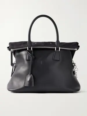 MAISON MARGIELA 5ac' Leather And Suede Tote - Gray