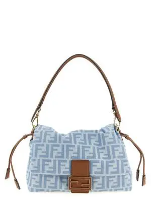 Fendi Mamma Baguette' Medium Shoulder Bag - Blue