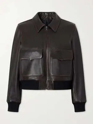 NILI LOTAN Redley Leather Bomber Jacket