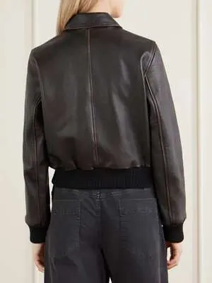 NILI LOTAN Redley Leather Bomber Jacket