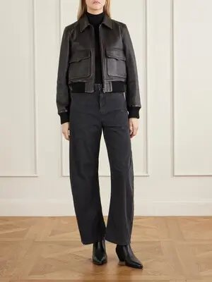 NILI LOTAN Redley Leather Bomber Jacket