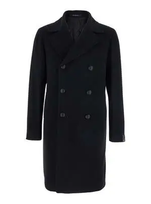 Tagliatore Coat With Notched Revers And Button Closure In Wool For