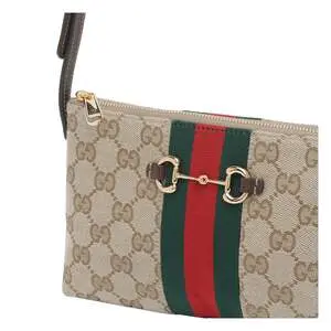 Gucci Gg Monogram Web Detail Crossbody Bag - Cream