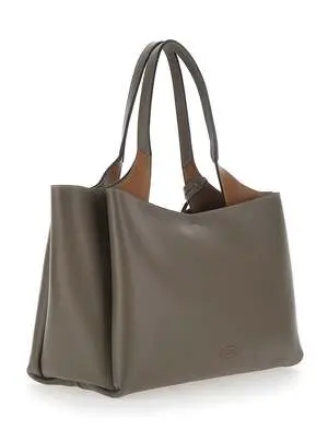 TOD'S Medium Leather Handbag With Pendant Detail - Multicolor