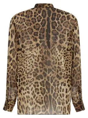 Dolce & Gabbana Leo' Print Silk Georgette Shirt