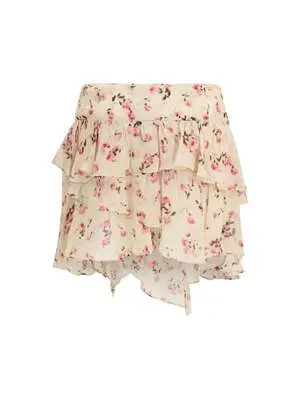 Isabel Marant Étoile Marant Lolita Flared Floral Ruffle Skirt - Cream