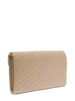 Saint Laurent Cassandre' Crossbody Bag In Chevron Matelassé Leather - Cream