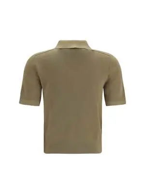 Burberry Knit Polo With Check Trim