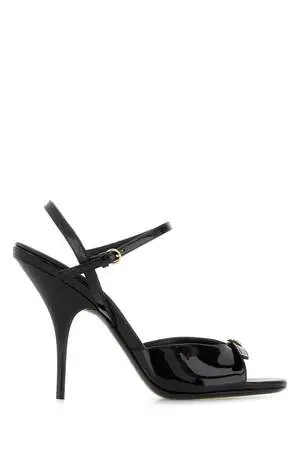Miu Miu Leather Sandals With Buckle Detail - Black