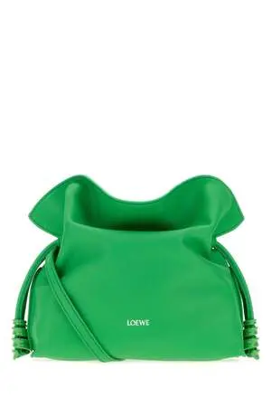 Loewe Grass Leather Mini Flamenco Clutch - Green