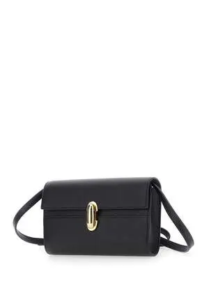 Savette Symmetry Shoulder Bag In Grained Leather With Clasp - Multicolor