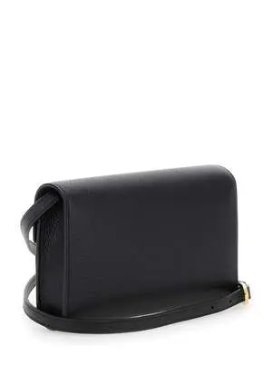 Savette Symmetry Shoulder Bag In Grained Leather With Clasp - Multicolor