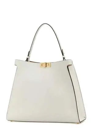 Fendi Leather Large Shopping Bag - White
