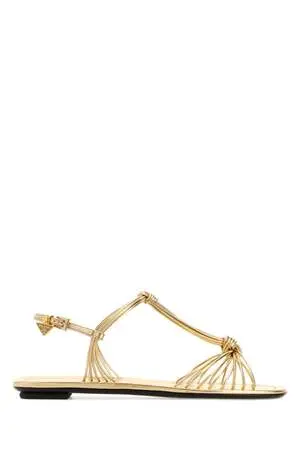 Prada Leather Sandals - Gold