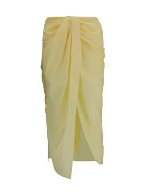 Jacquemus Pareo Skirt In Stretch Muslin - Yellow