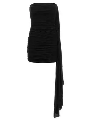 Alexander Wang Asymmetrical Draped Dress - Black