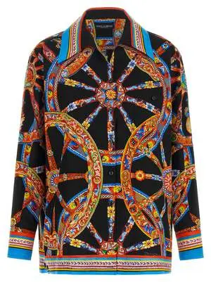 Dolce & Gabbana Carretto" Print Cotton Poplin "hawaii" Shirt - Multicolor