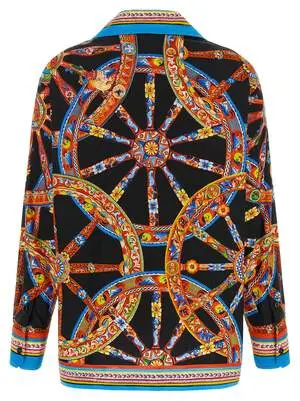 Dolce & Gabbana Carretto" Print Cotton Poplin "hawaii" Shirt