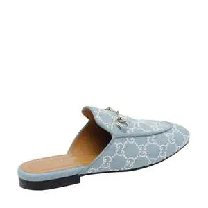 Gucci Princetown Slippers With Pearls In Gg Denim