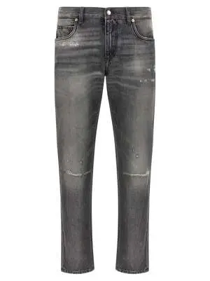 Dolce & Gabbana Distressed Denim Jeans - Gray