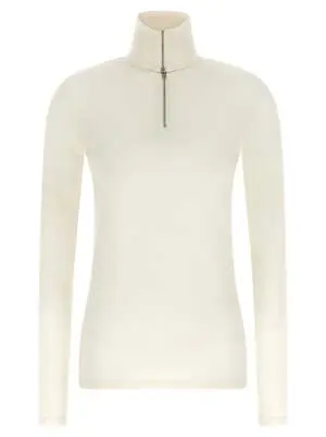 JIL SANDER Half-zip Sweater - White
