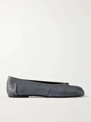 MAISON MARGIELA Tabi Split-toe Textured Leather Ballet Flats - Gray