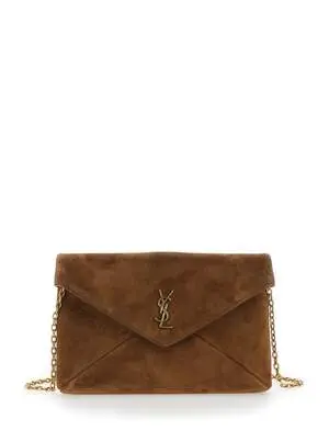 Saint Laurent Saint Laurent Suede Envelope Bag Brown