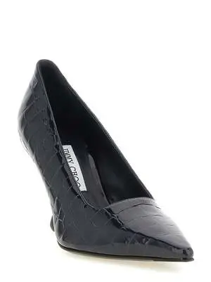 JIMMY CHOO Ixia Pumps In Crocodile Print Patent Leather - Blue