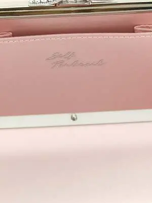 SELF-PORTRAIT Satin Clutch With Jewel Bow Detail - Pink