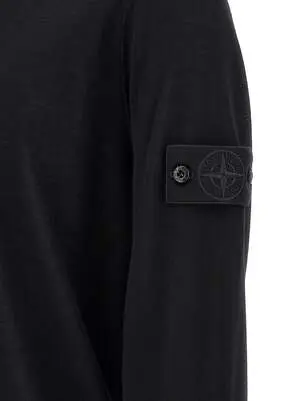 Stone Island Badge Ghost Sweater - Black