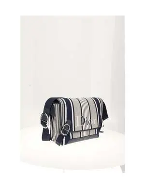 Dior Jet Flap Messenger Bag With Stripes