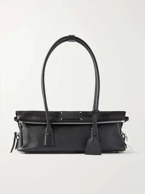 MAISON MARGIELA East West Canvas-trimmed Leather Shoulder Bag - Black