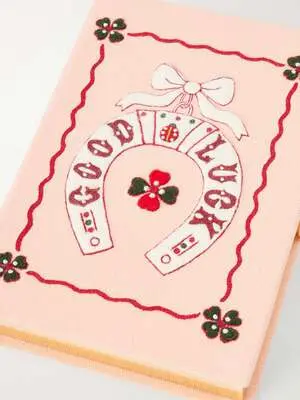 OLYMPIA LE-TAN Good Luck Embroidered Canvas Clutch