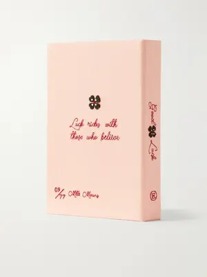 OLYMPIA LE-TAN Good Luck" Embroidered Book Clutch - Pink