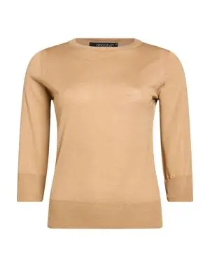ARAGONA Merino Wool Mock Neck 3/4 Sleeve Sweater