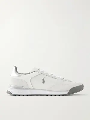 Polo Ralph Lauren Varick Suede And Leather-trimmed Sneakers - White
