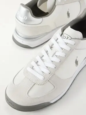 Polo Ralph Lauren Varick Suede And Leather-trimmed Low-top Sneakers - White